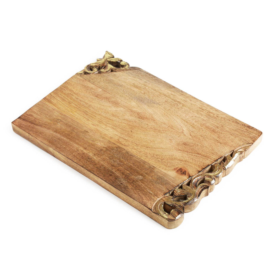 Golden Hand Carved Rustic Chopping Board – ALORAA